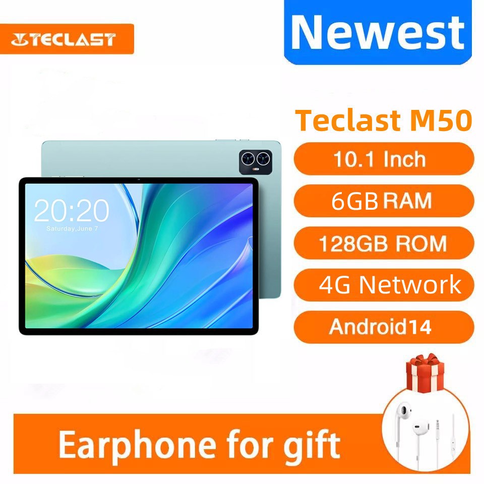Teclast M50 Tablet Android 14 T606 6GB RAM 128GB ROM 10.1" Tablets PC Incell Fully Laminated ...