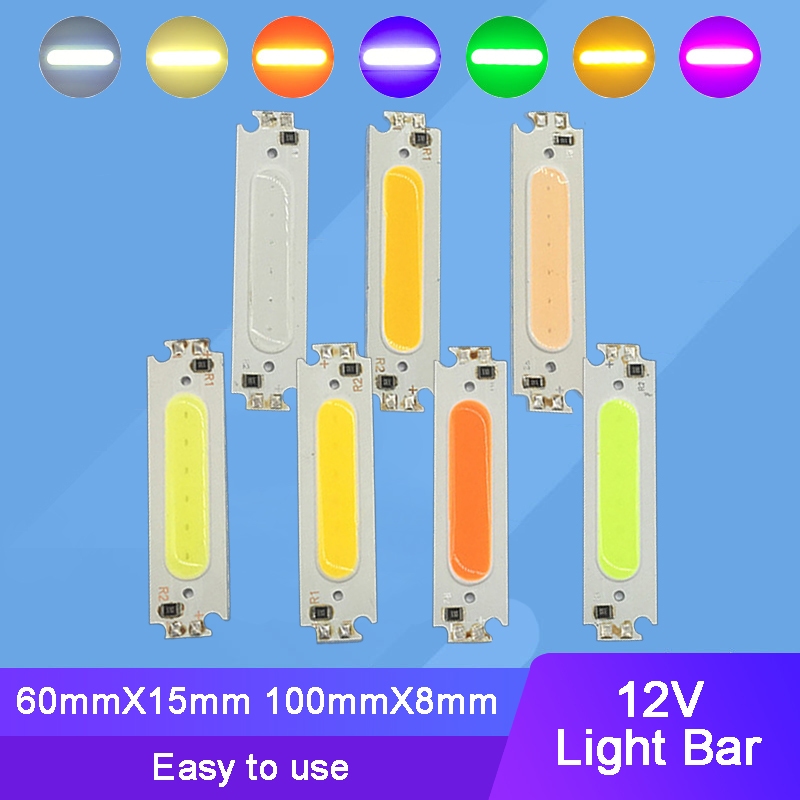 2pcs Input 12V 2W 3W Warm White Blue Green Yellow Red Pink LED COB ...