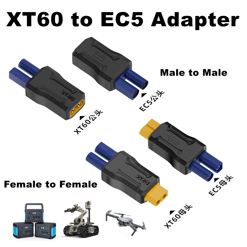 XT60 to EC5 Adapter Male to Male Female to Female Charging Converter ...