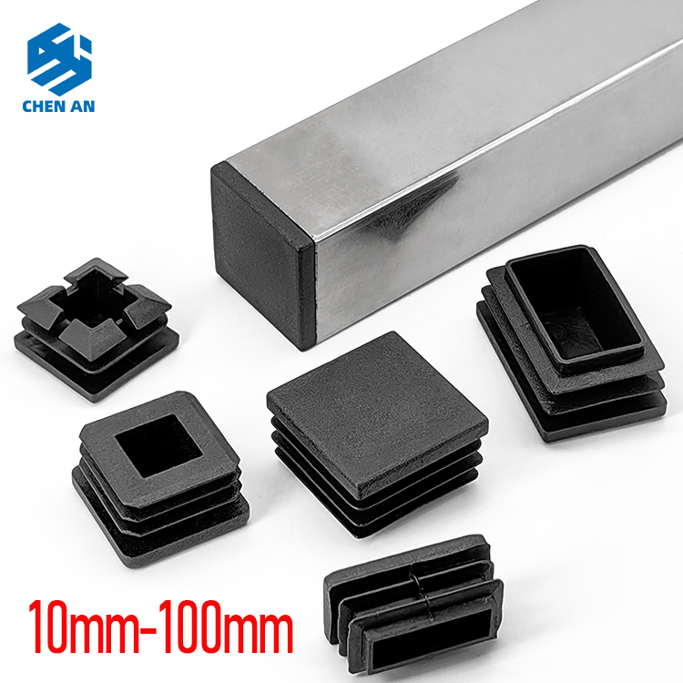 10mm-100mm Black Plastic Hollow cover Blanking end caps square internal ...