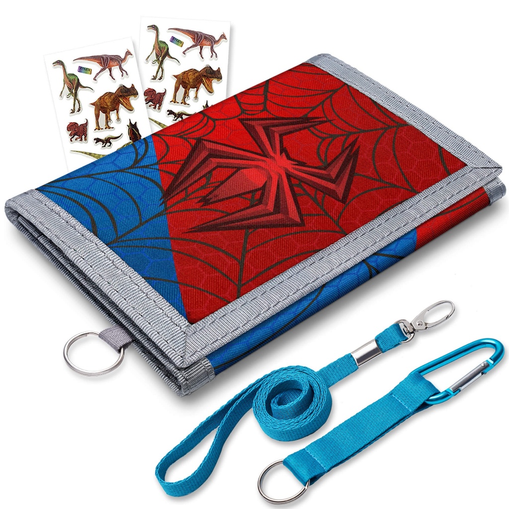 [DULARY] Kids Wallets for Boys Girls, Spiderman, Trifold with lanyard ...