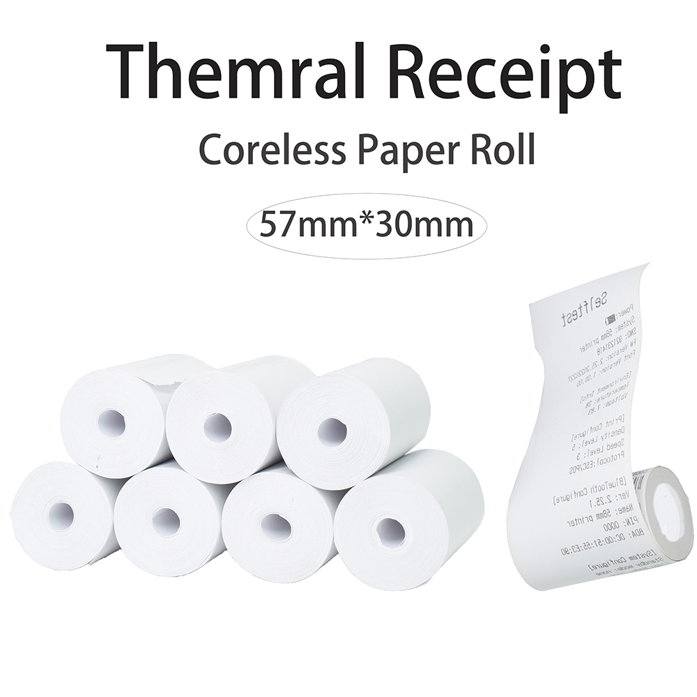 57mm*30mm Thermal Receipt Paper Coreless Thermal paper Roll Printer ...