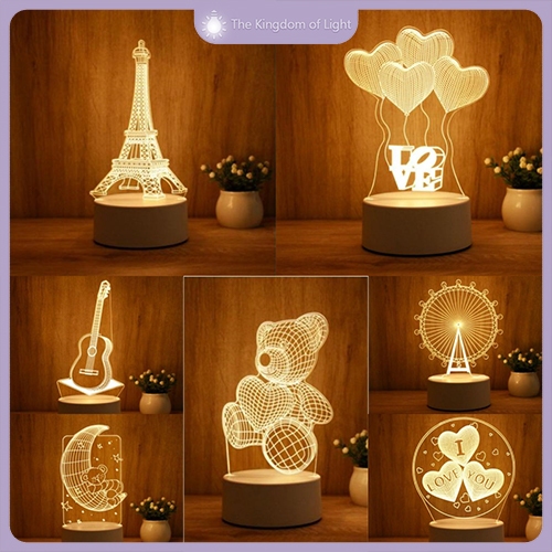 Birthday Gift X-Tech Creative room decor 3-Colors 3D led night lights ...