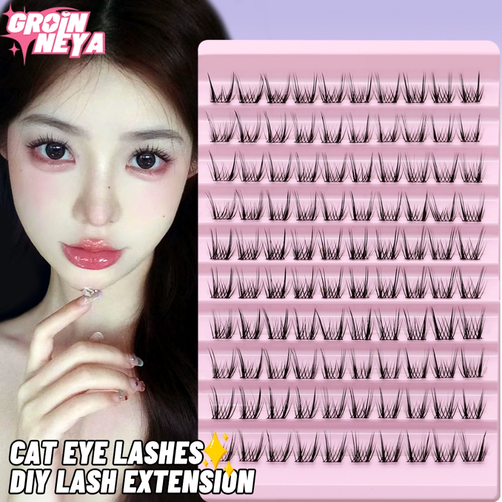 GROINNEYA Beauty Anime eyelashes Cluster Lashes Natural Look Mixed Tray ...