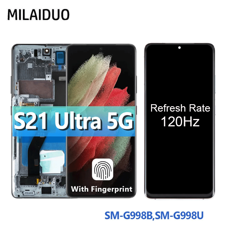 Original Super AMOLED S21 Ultra 5G G998 Display 120Hz For Samsung ...