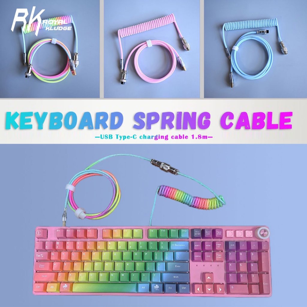 Custom Make Single Sleeved Pet Mechanical Keyboard Coiled USB To Type C ...
