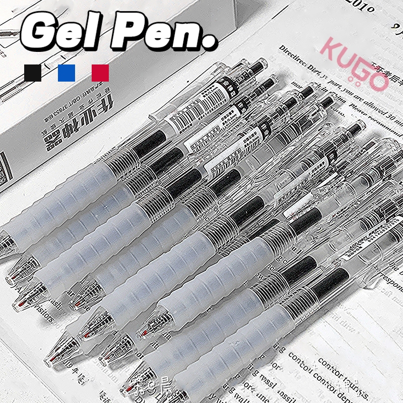 Simple Retractable Gel Pen 0.5mm ST Tip Studntes Pen With Soft Grip ...