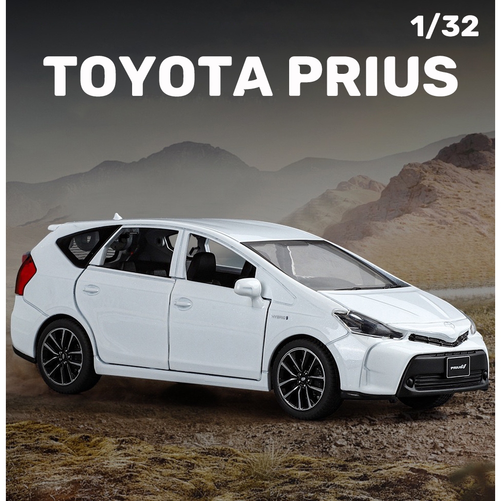 【RUM】1:32 Scale Toyota Prius Alloy Car Model Light & Sound Effect ...