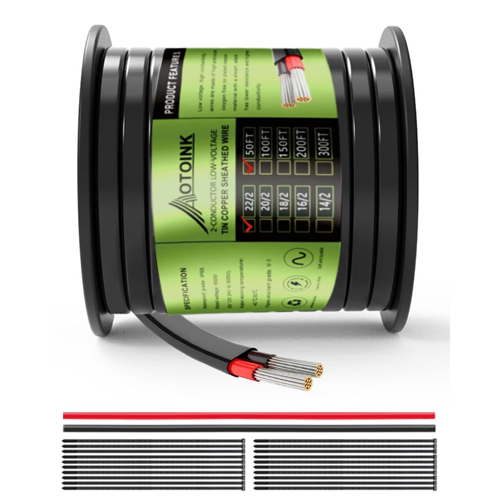 AOTOINK 22 20 18 AWG 2 Conductor Electrical Wire Cable 15.24M 30.48M ...