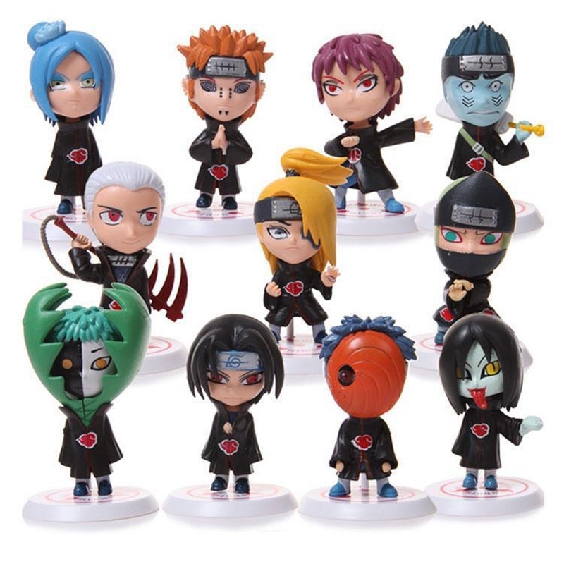 11Pcs/Set 6-7cm Anime Naruto Figure Akatsuki Pein Konan Zetsu Itachi ...