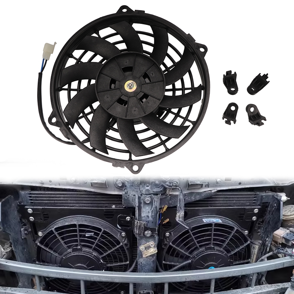 Radiator Cooling Fan Electric Radiator Cooling Fan Kit 12V 80W Suitable for 150CC 200CC 250CC ...