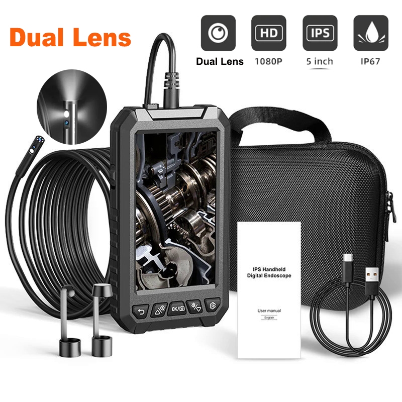 Industrial Endoscope Camera with 1080P 5 inch IPS Waterproof 8mm 5M ...