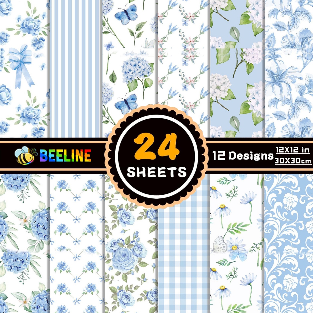 Beeline 24Sheet 30cm Decoration Paper Scrapbook Handmade Origami Blue ...