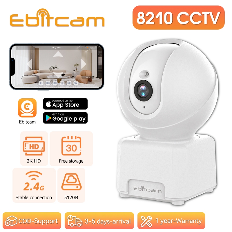 Ebitcam 2K/3MP Indoor CCTV Camera WIFI Wireless Camera 360° Auto Track Security IP Camera with ...