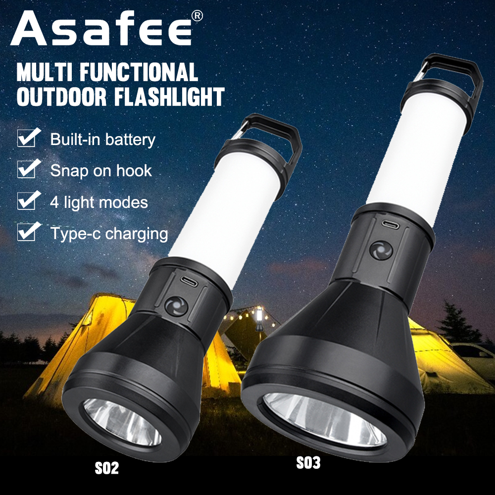 Asafee S02/S03 LED ultra-bright outdoor portable flashlight can fixed ...