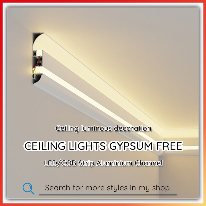 Ceiling-Free Plaster Ceiling Living Room Aluminum Groove Linear Light ...