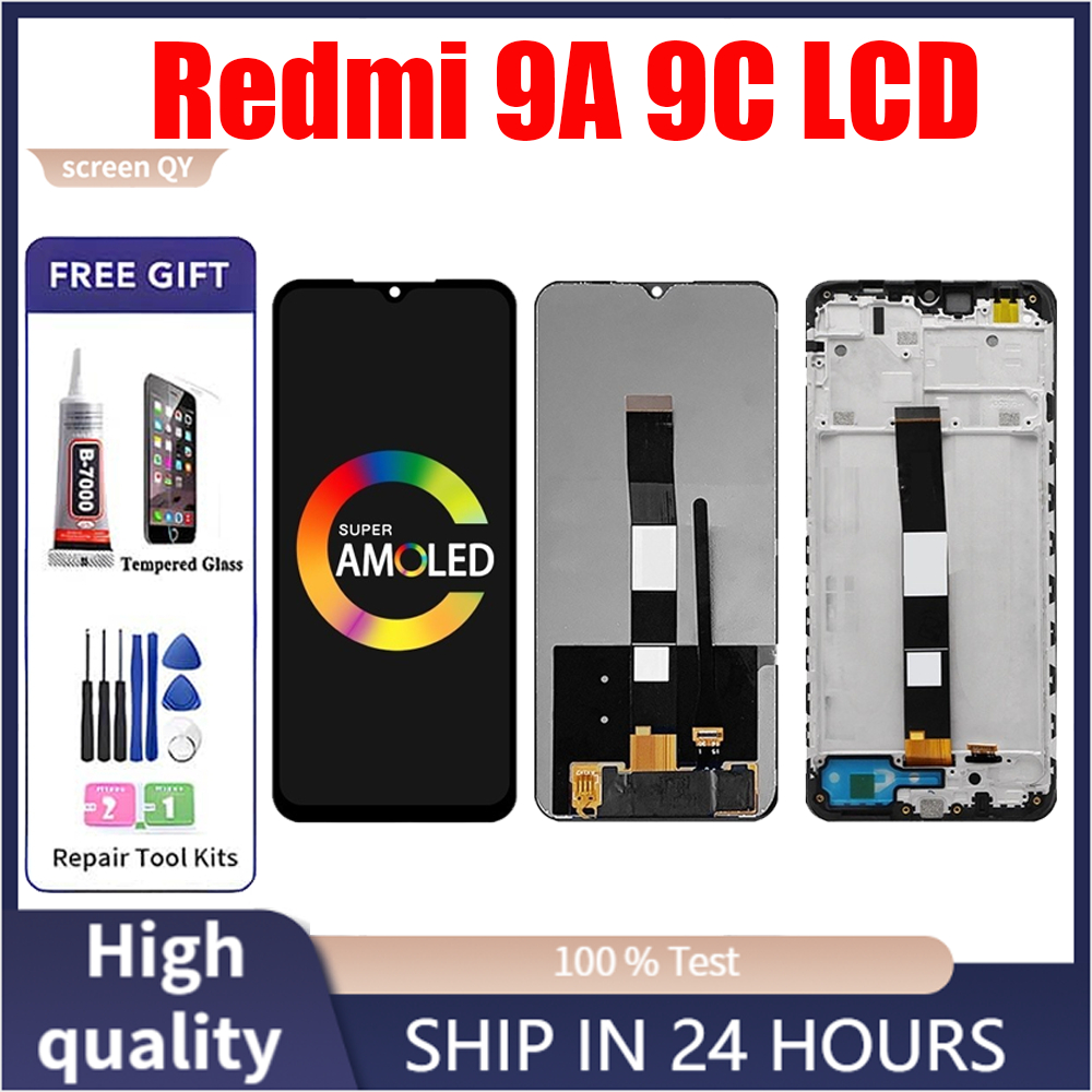 Original Redmi 9A 9C LCD Frame Display Touch Screen M2006C3LG M2006C3MG For Xiaomi Redmi 9A 9C ...