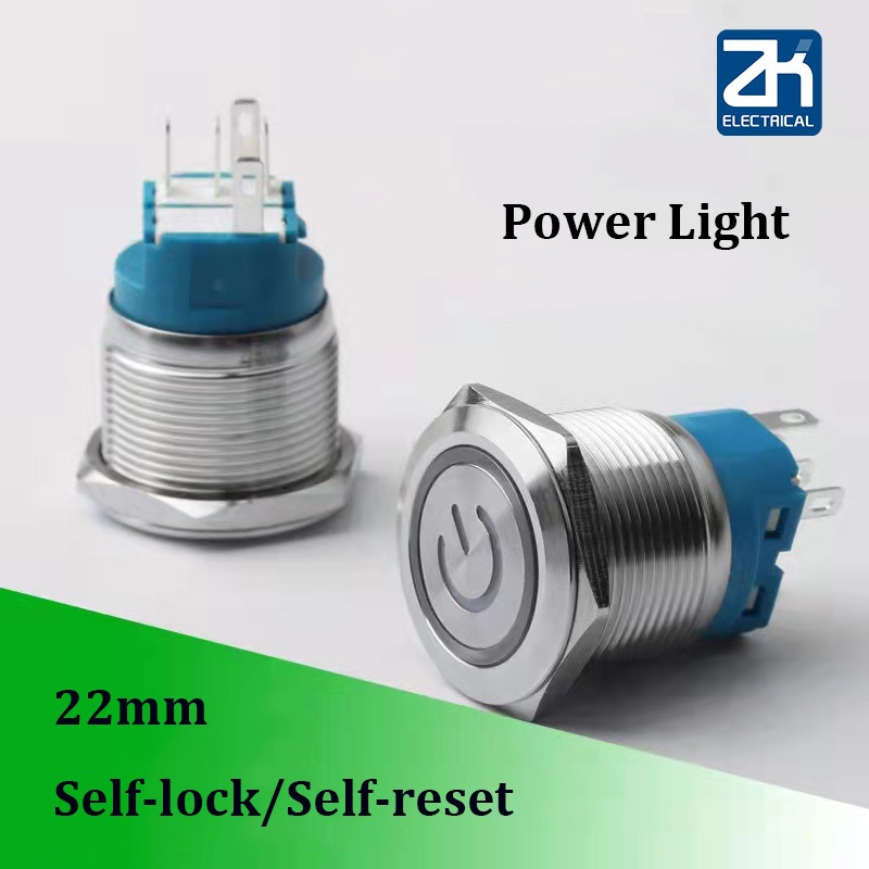22mm Metal Push Buttons Switch 12v PC on off Power Momentary without ...