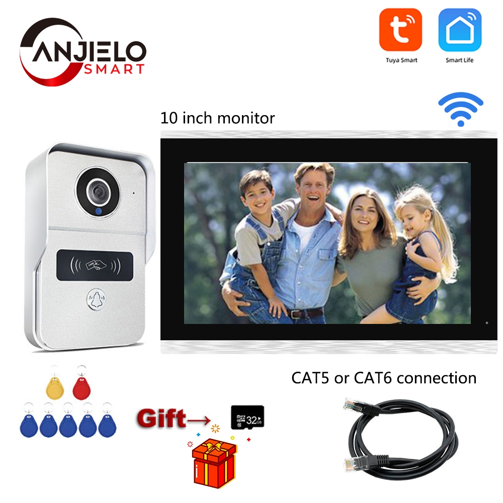 ANJIELO Wifi 2MP 1080P 10-Inch IP Video Intercom System with POE/WiFi ...