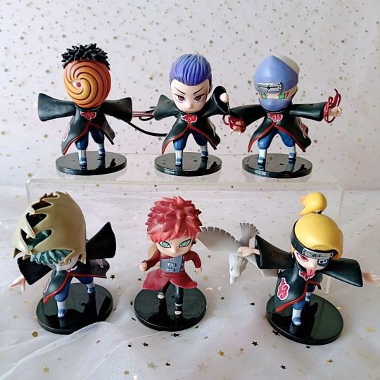 6Pcs/Set 9cm Anime Naruto Uchiha Sasuke Sasori Deidara Uchiha Itachi ...
