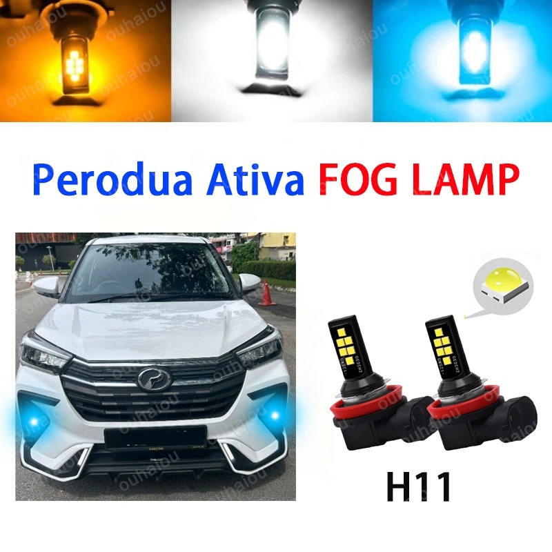 PERODUA Ativa FOG LAMP LED BULB Ice blue White Yellow Lampu Spotlight ...
