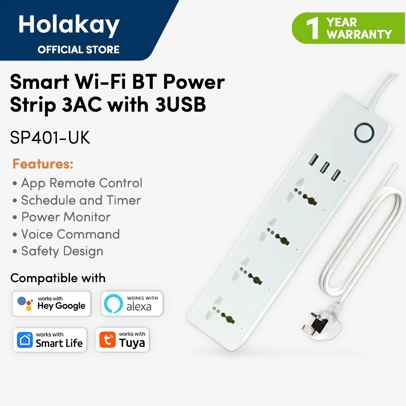 Smart Power Strip WiFi Plug - Smart Outlets Smart Extension Lead 1.8m ...
