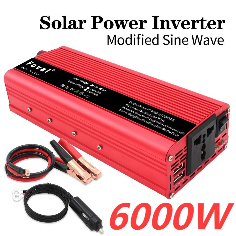6000W Power Inverter DC 12V to AC 220V 230V with AC Socket Converter ...