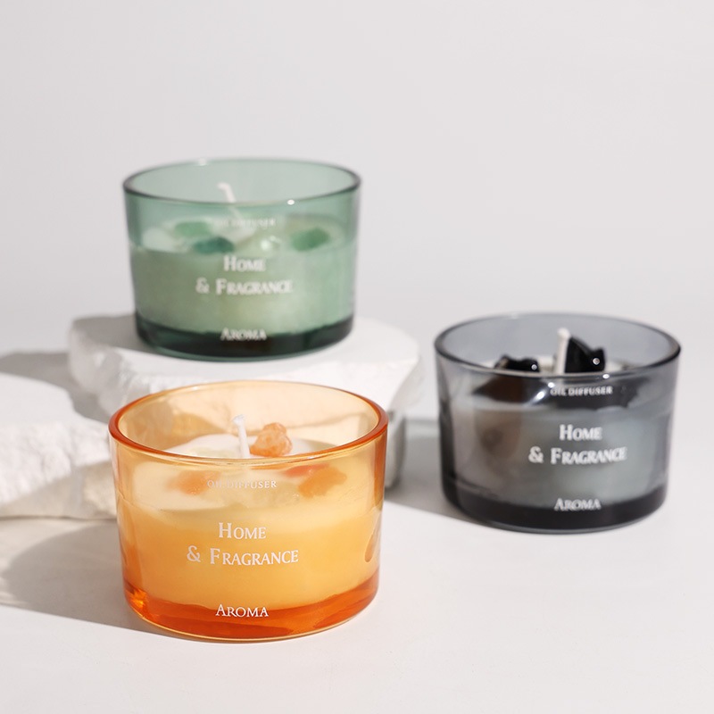 Colorful Diffuser Cup DIY Diffuser Stone Glass Cup Fireless Scented ...