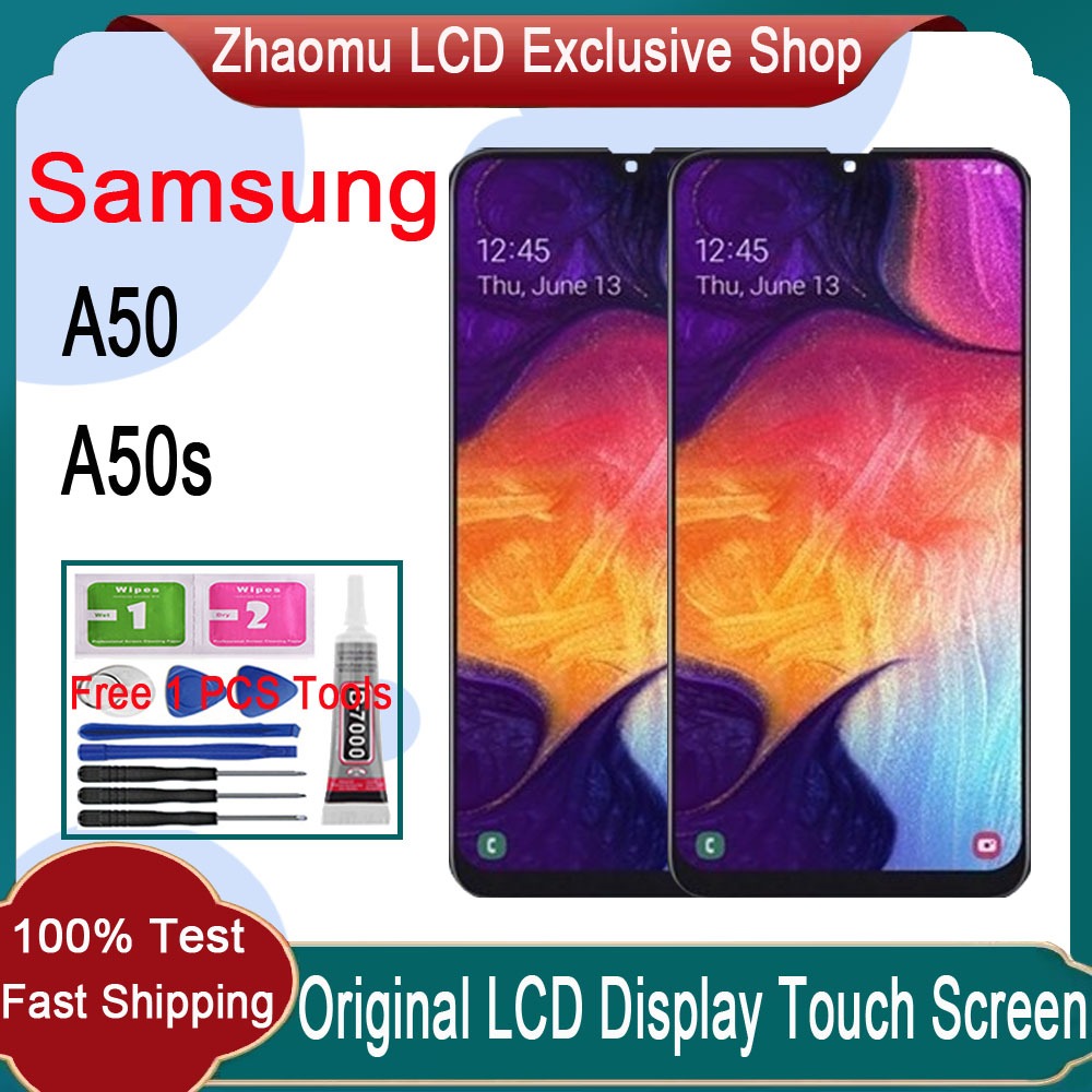 Original AMOLED Samsung Galaxy A50 A50s LCD Display Touch Screen With ...