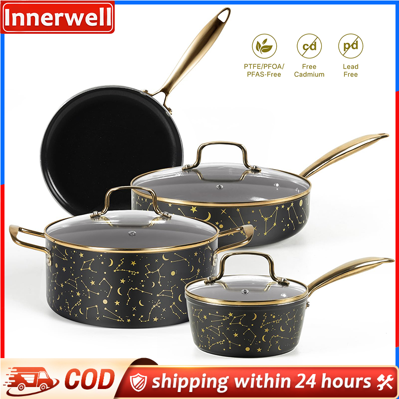 Innerwell Premium Ceramic Pots and Pans Set Non Stick Cookware Set ...
