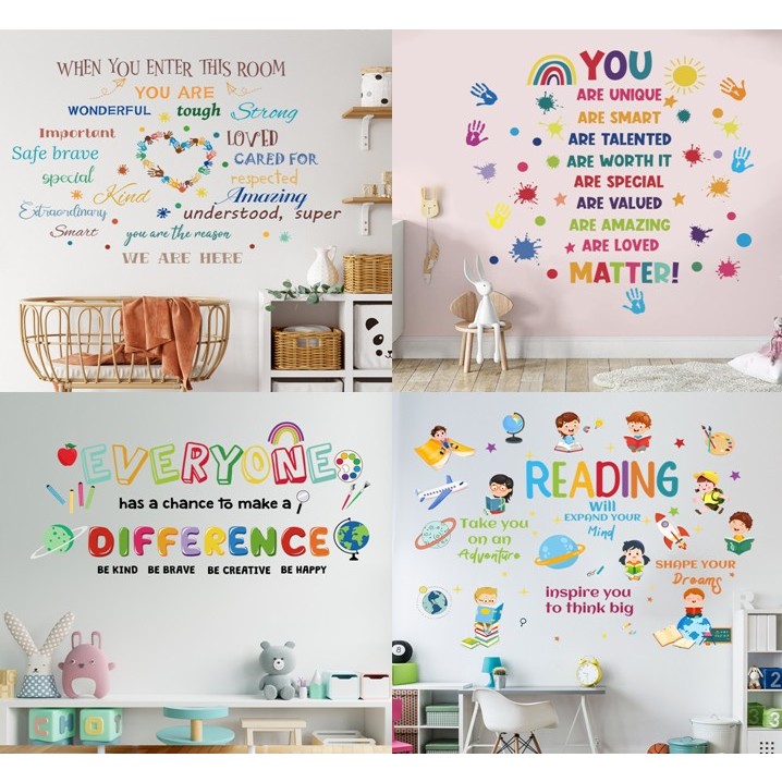 DIY sticker Never Give Up Inspirational Scandinavian Style Simple ...