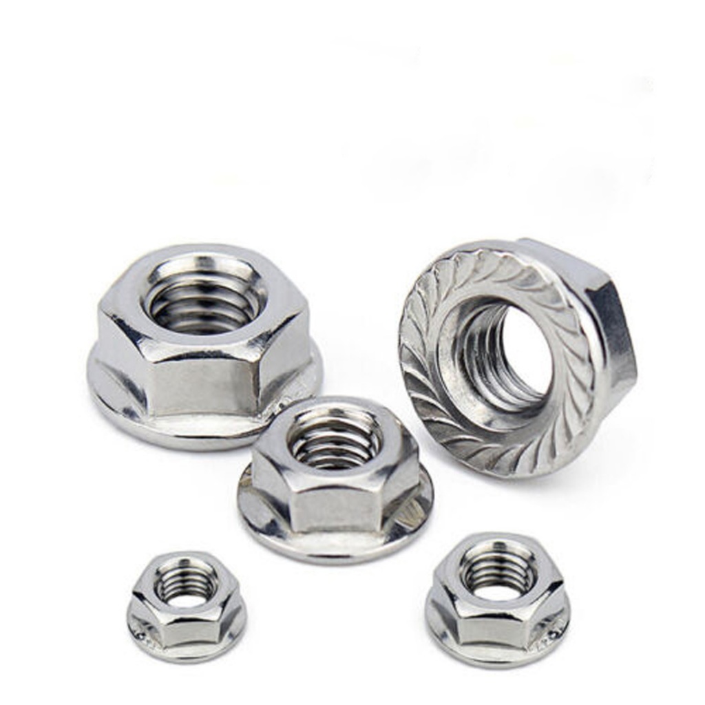 M4 M5 M6 M8 M10 M12 A2 304 Stainless Steel Stainless Steel Hexagon Flange NutNyloc Nuts Flange ...