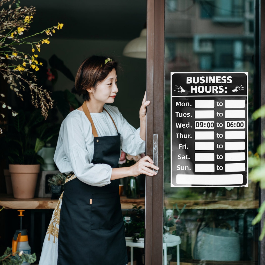 Business Sign Double Sided Stickers Changeable Letter Board Store Hours ...