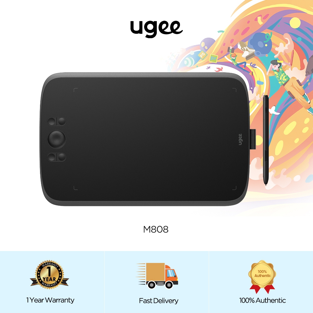 UGEE M808 10x6.25 inch Drawing Tablet Pen tablet Graphic tablet with 8 ...