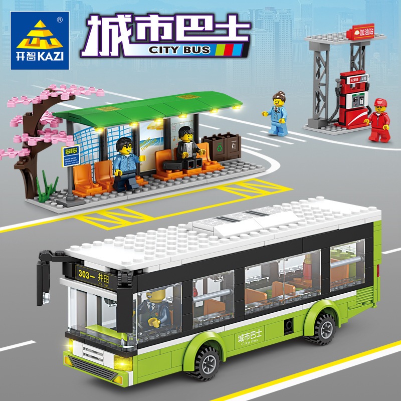 Lego Building Blocks City Transportation Series Bus Bus Assembly ...