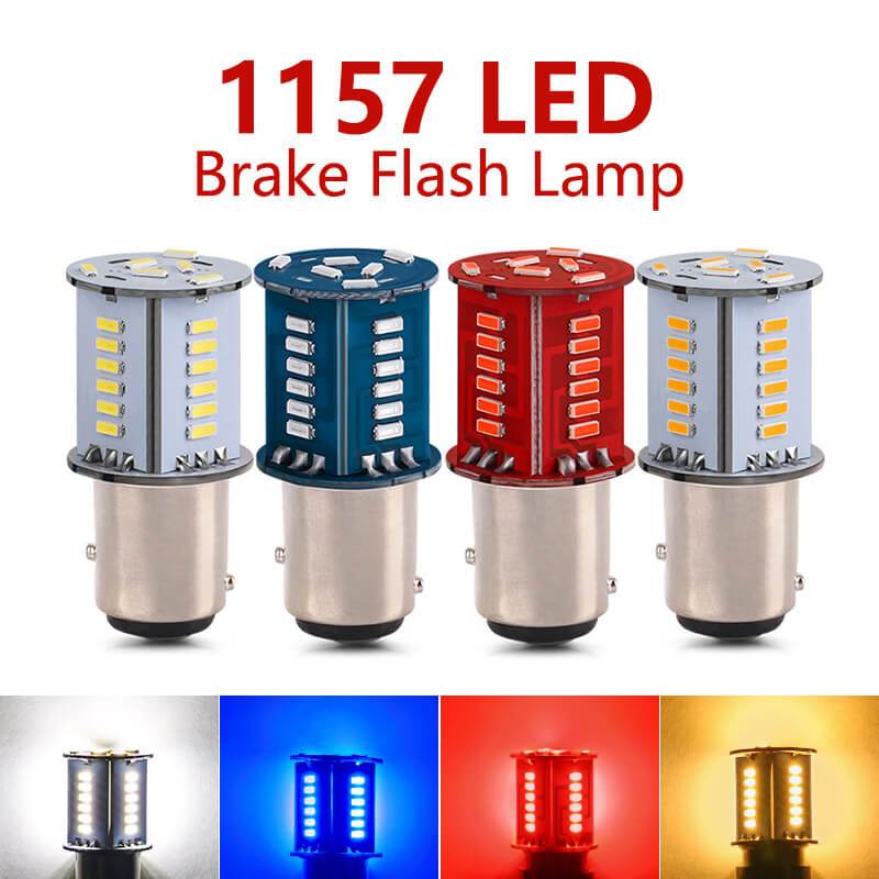 1PCS Motorcycle Tail Light Flash 1157 LED Strobe Signal Blinker Stop ...