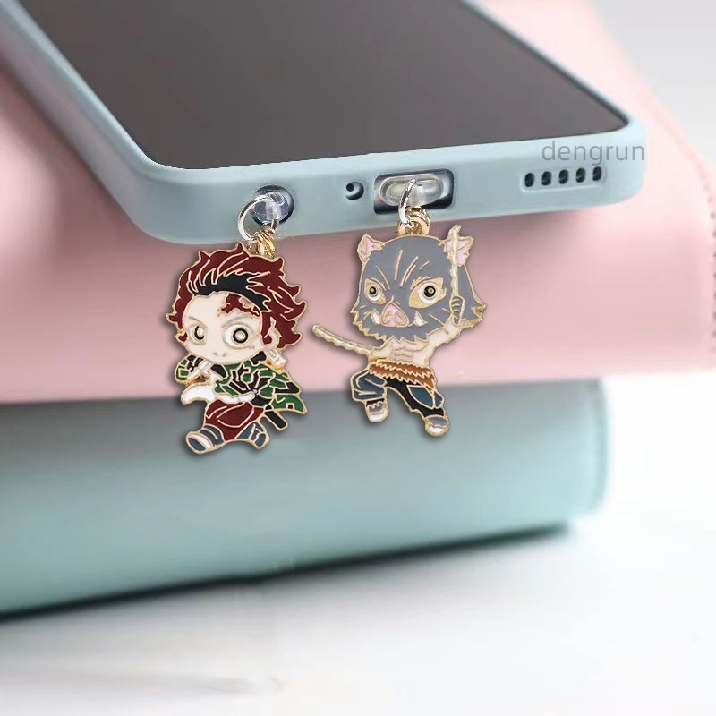 anime cute Demon Slayer dust plug phone charm android iphone type c ...