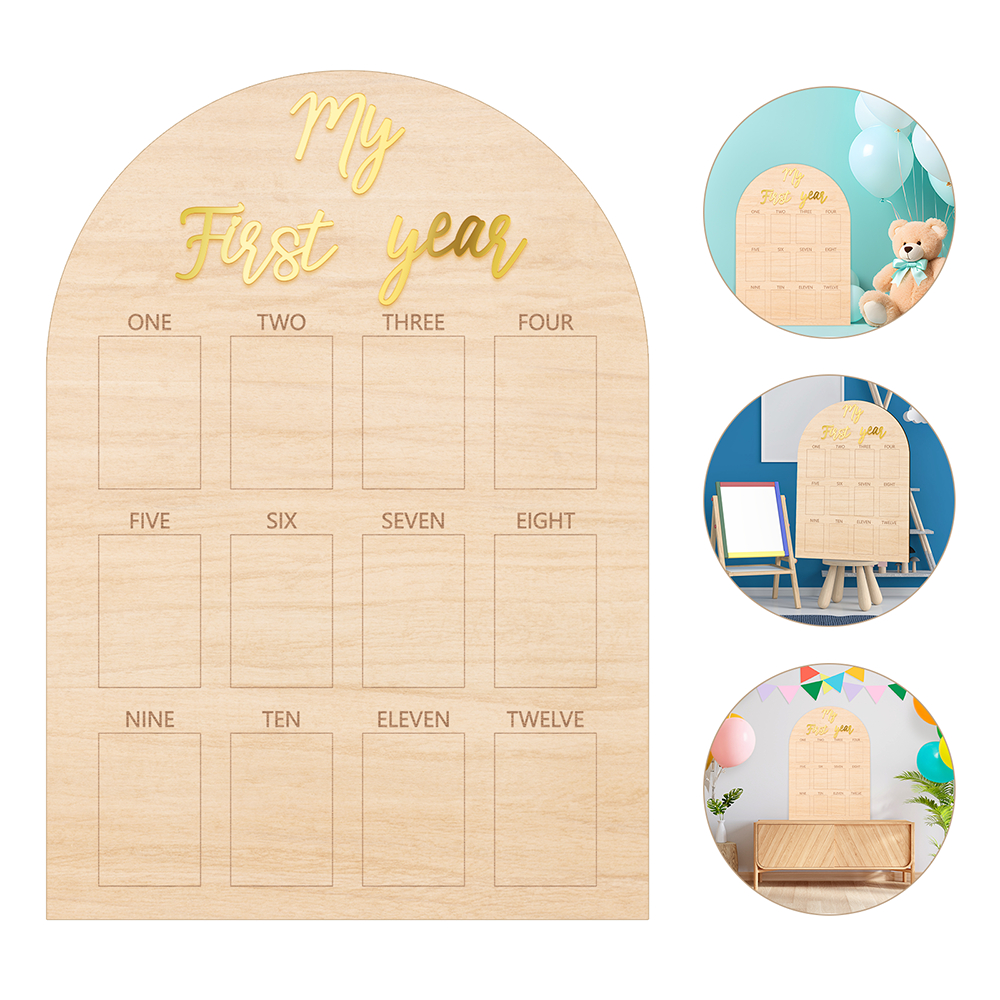One Year Birthday Wooden Photo Board My First Year Milestone Photo ...