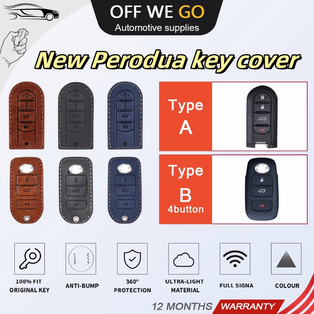 Car key cover Perodua Alza Axia Baru Bezza Ativa Myvi Veloz Leather ...