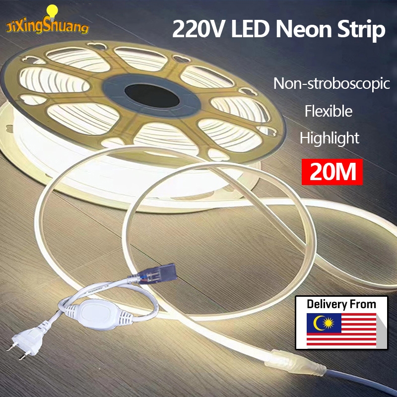 220V LED Neon Light strip with 20M/10M/5M/3M IP65 Anti-flexible Linear ...