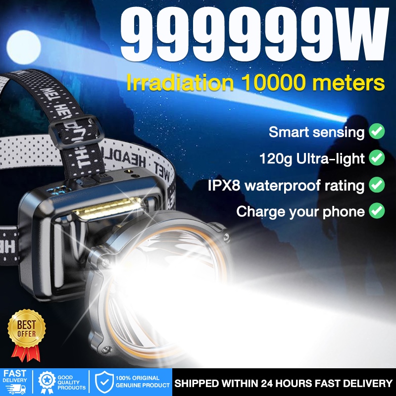 [Strong light 10000m] Led headlamp 120g Fishing/Bivouac Lamp head Head ...