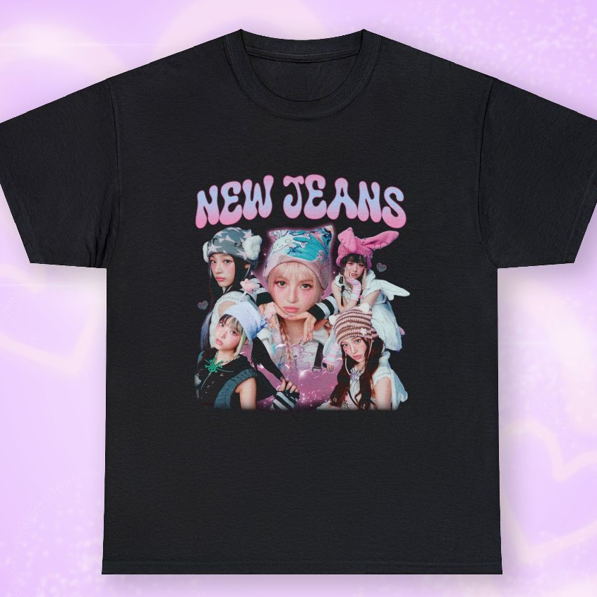 Nwjns Shirt NEWJEANS Cotton Candy Y2K Retro Bootleg T-shirt K-pop Girl ...