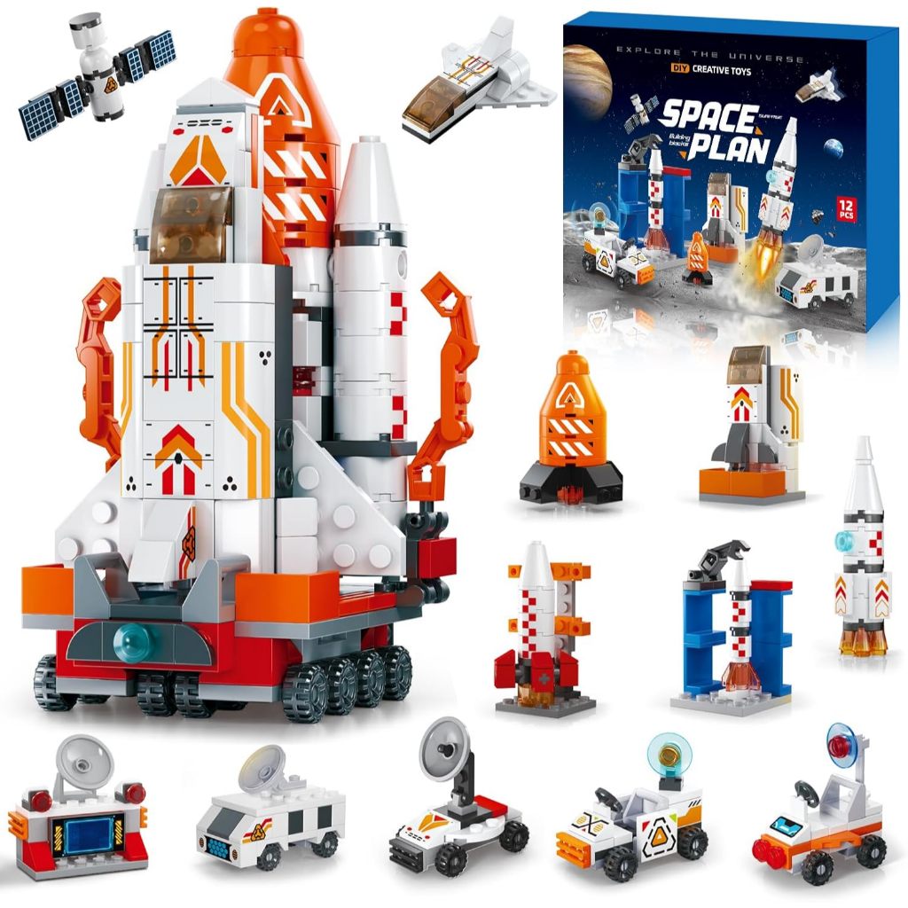 12 in 1 Space Building Blocks Mini Shuttle Exploration Building Brick ...