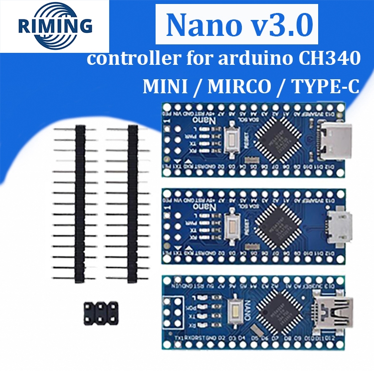 Arduino nanoV3.0 ATMEGA328P Learning Development Board uno CH340G Improved Version No Welding ...