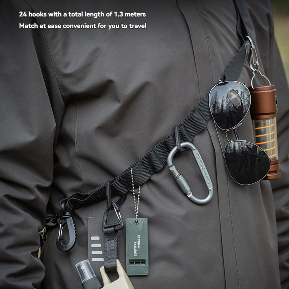 Outdoor Multifunctional Lanyard Clothesline Arbitrary Strap Black ...