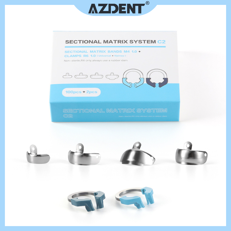 AZDENT Dental Matrix Bands NITI Metal Matrices Clamp Ring Sectional ...