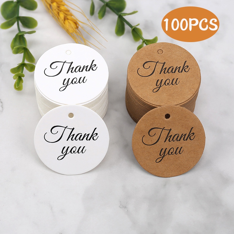 100PCS Thank You Tags, Round Kraft Paper Appreciation Label for Arts ...
