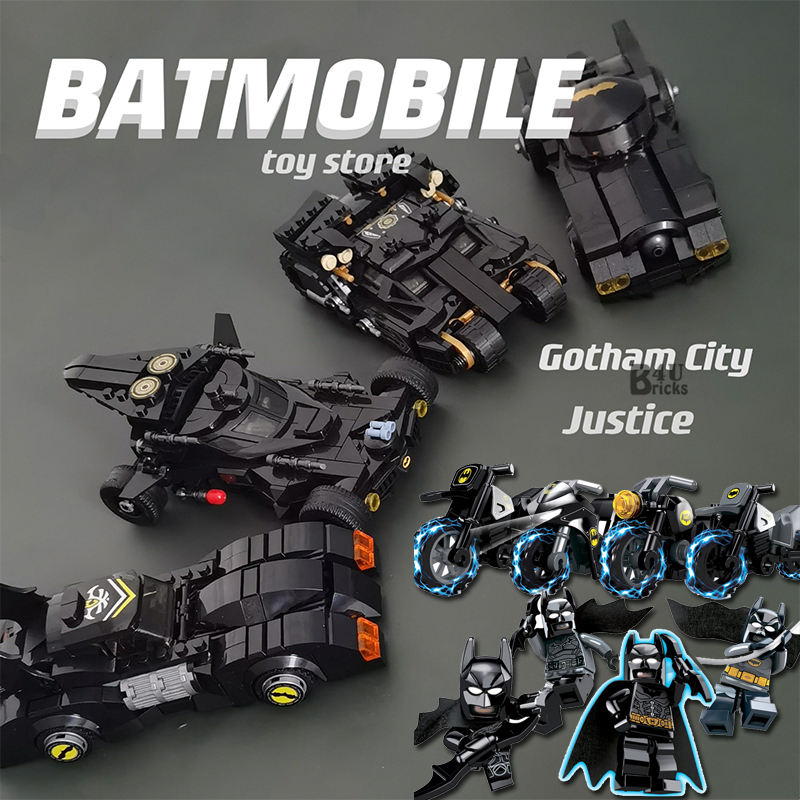 The Dark Knight Batman Batmobile Building Set, DC Super Hero Iconic ...