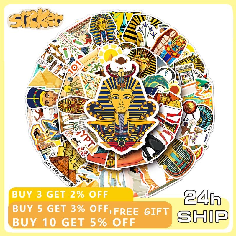 50pcs Egypt Sticker Giza Pyramids Group Sphinx Decals Decoration Laptop ...