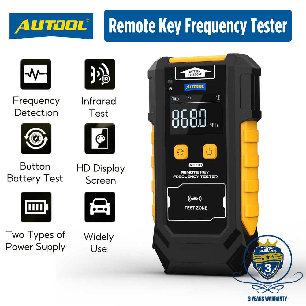 AUTOOL Car Remote Key Frequency Tester RE110 315/433/868/902MH Remote ...